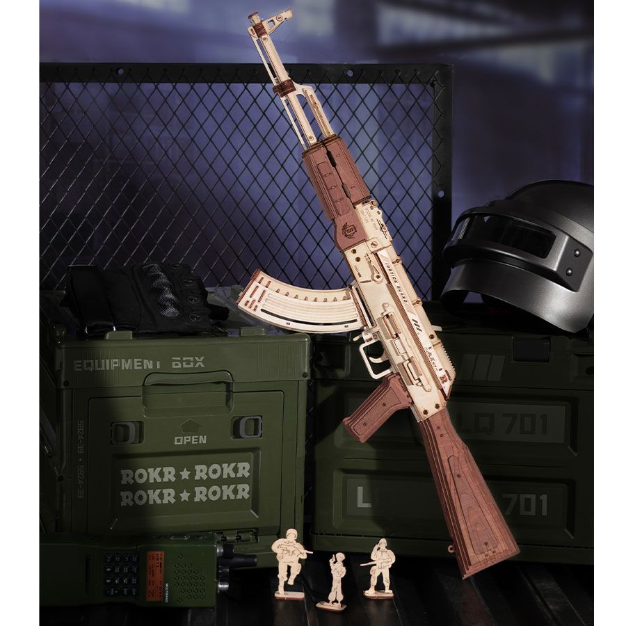 ROKR AK-47 Assault Rifle Wooden Model Kit | Hobbies
