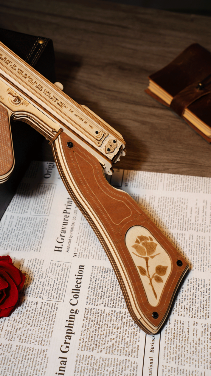 ROKR Thompson Submachine Gun Wooden Model Kit | Hobbies