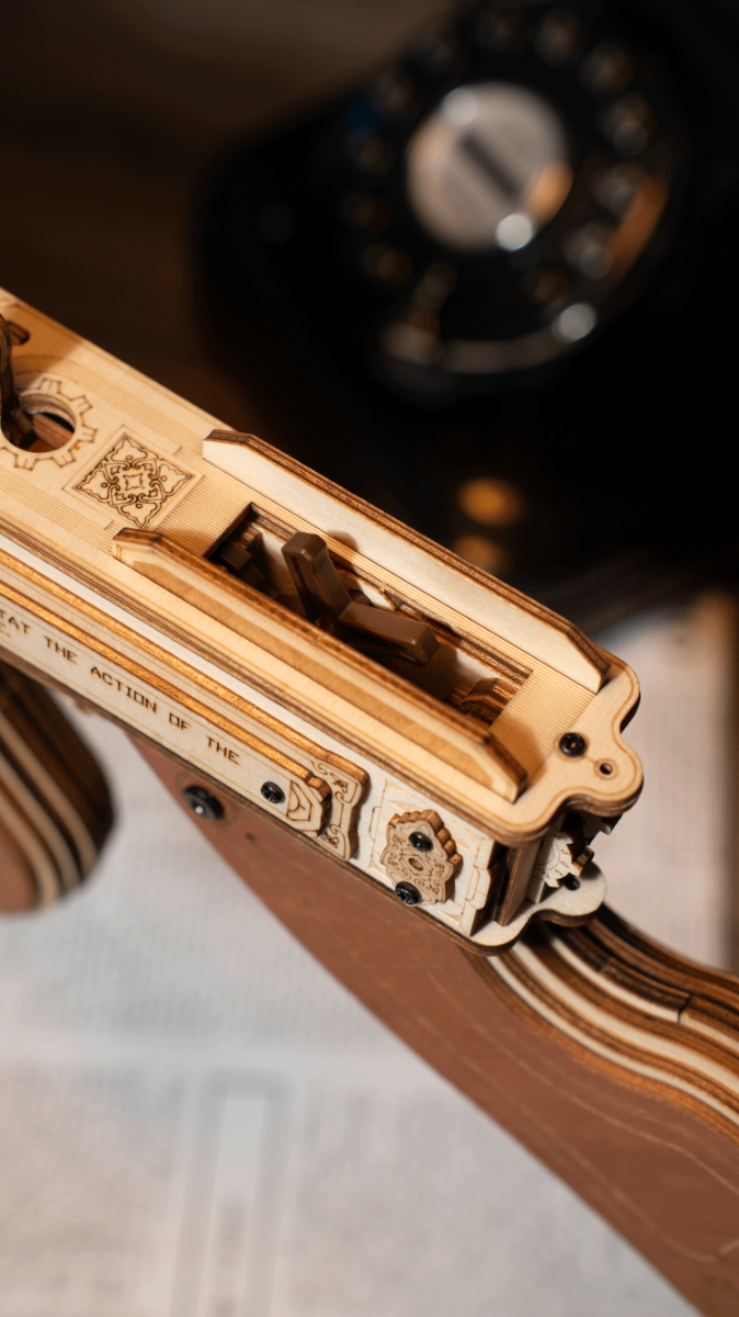 ROKR Thompson Submachine Gun Wooden Model Kit | Hobbies