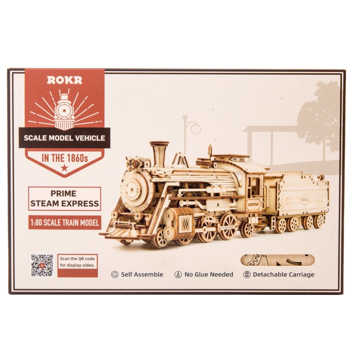 ROKR Prime Steam Express Train Wooden Model Kit | Hobbies