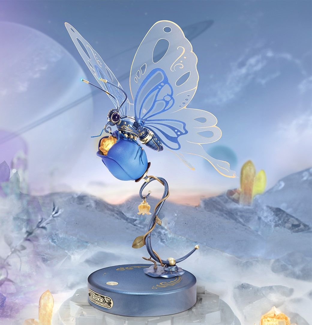 ROKR Blue Butterfly Mechanical Metal Model Kit | Hobbies