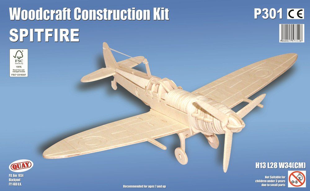 Quay Spitfire Wooden Model Kit | Hobbies