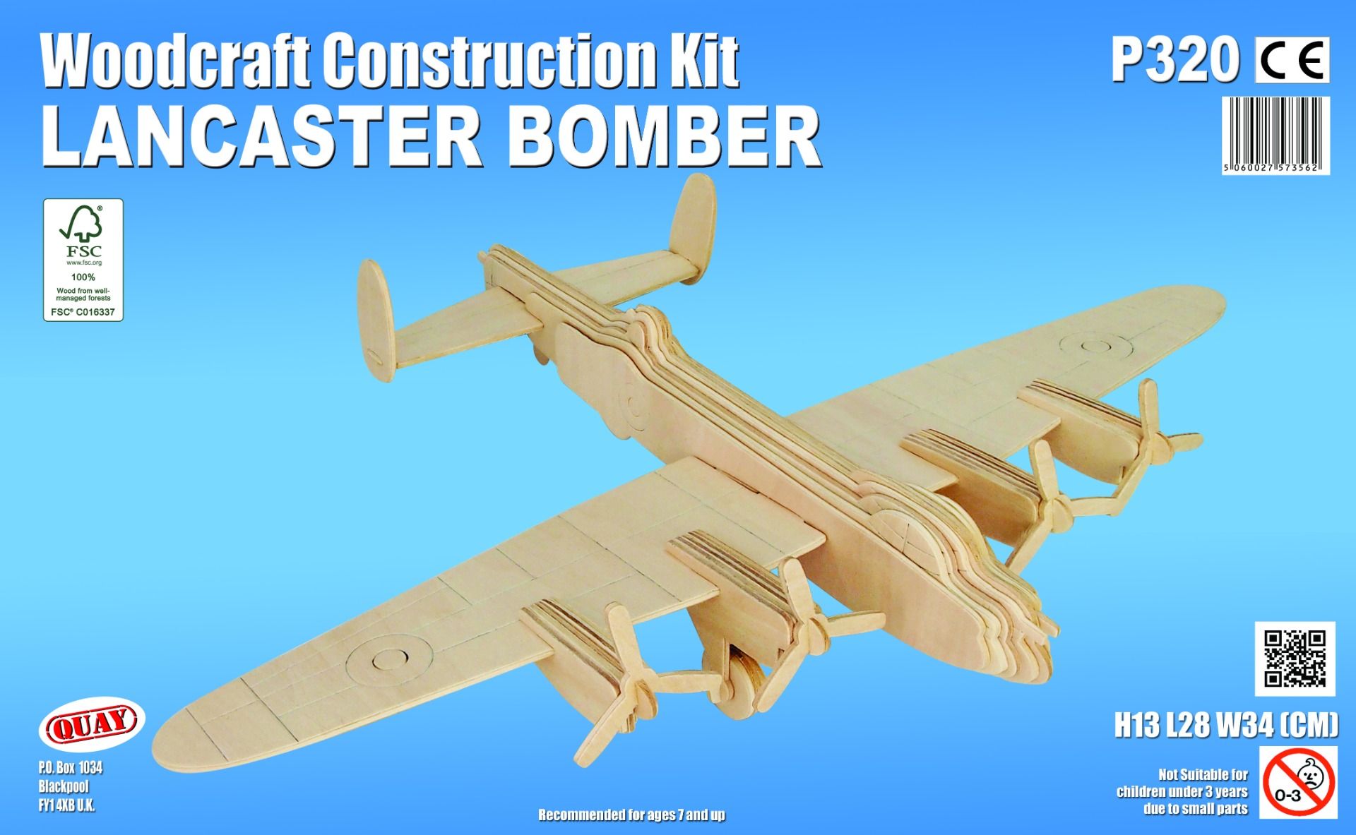 Quay Lancaster Bomber Wooden Model Kit | Hobbies