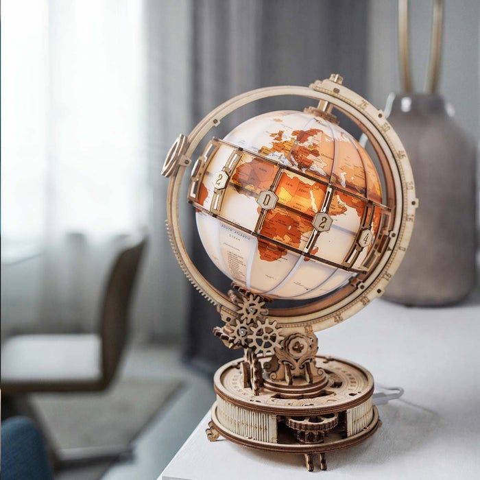 ROKR Luminous Globe 3D Wooden Model Kit | Hobbies