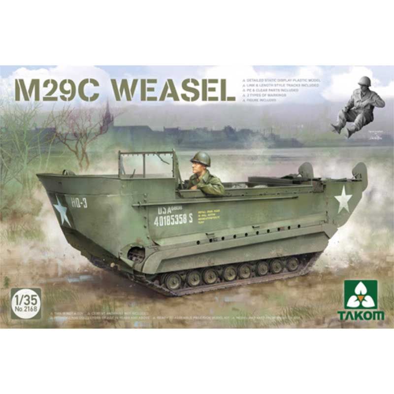 Takom 1/35 Scale US WWII M29C Weasel Light Amphibious Tracked Vehicle Model Kit | Hobbies