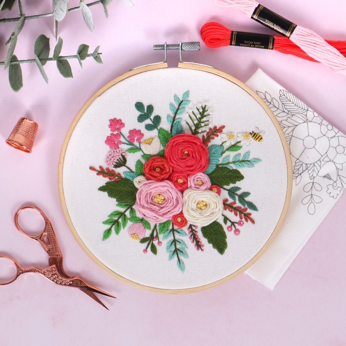 Trimits Rose Embroidery Hoop Kit | Hobbies