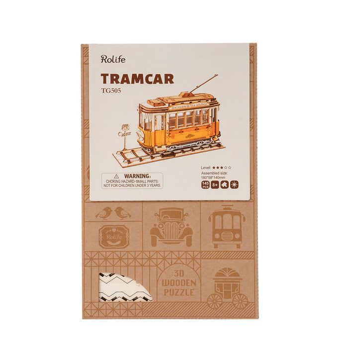 Rolife Retro Tramcar Wooden Model Kit | Hobbies