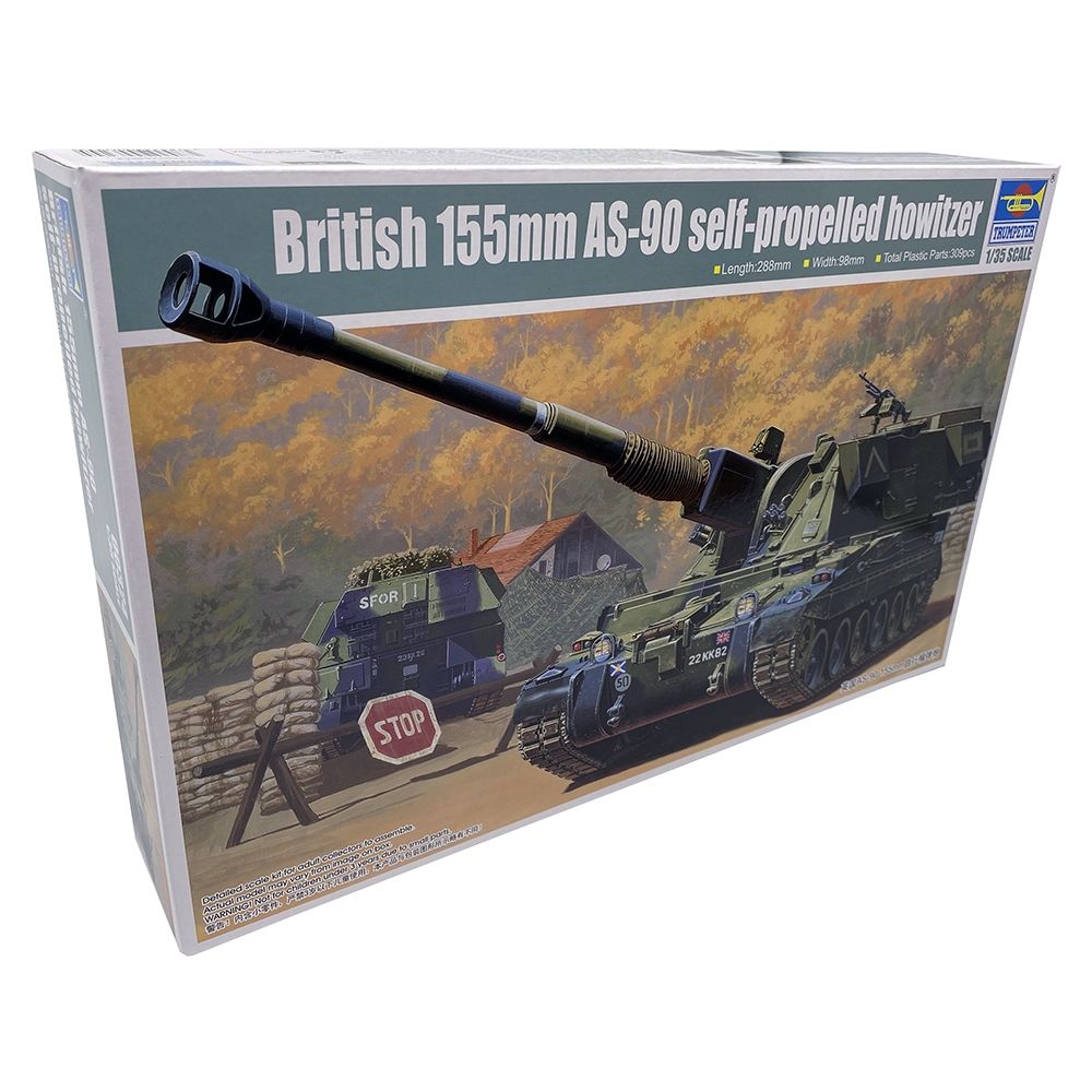 Trumpeter 1/35 Scale British Army AS-90 155mm Self-Propelled Howitzer ...