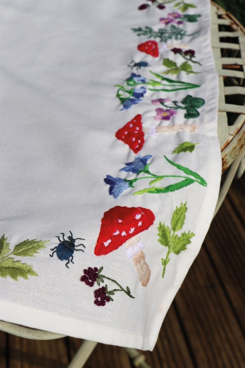 Trimits Toadstools Tablecloth Embroidery Kit | Hobbies