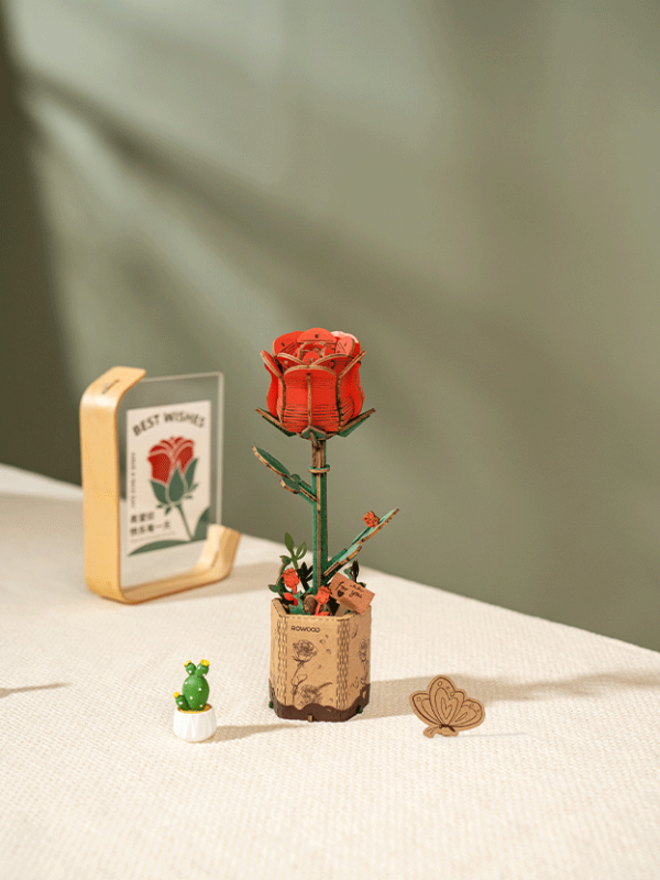 Rowood Red Rose Wooden Model Kit | Hobbies