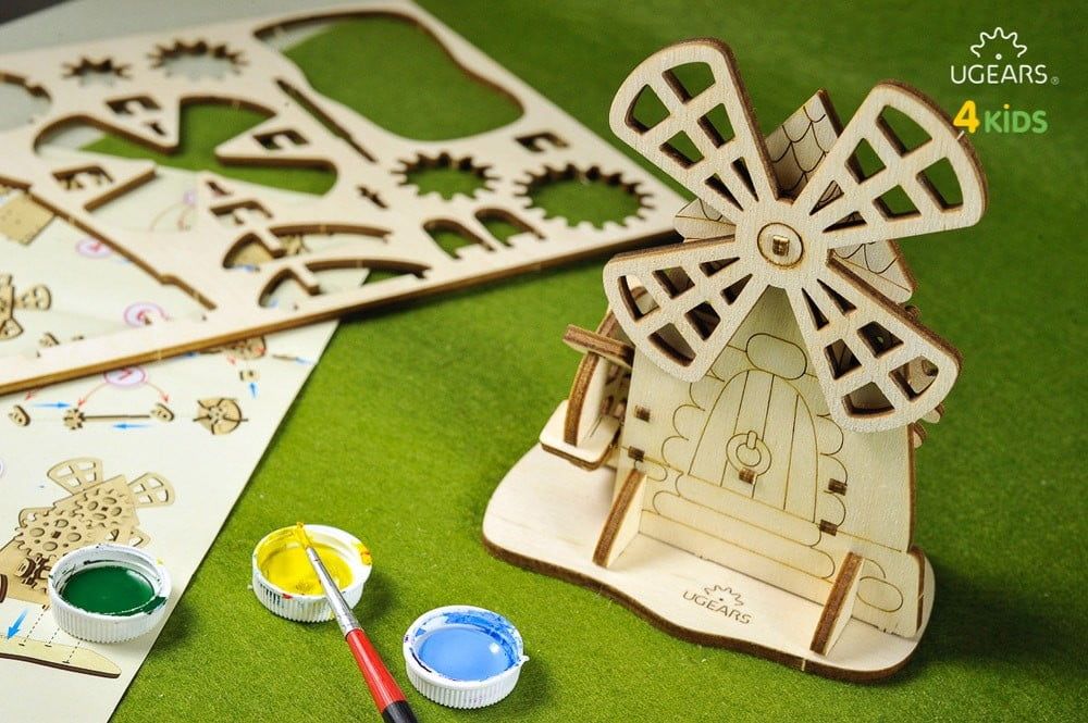 UGears 3D Colouring Model Mill | Hobbies