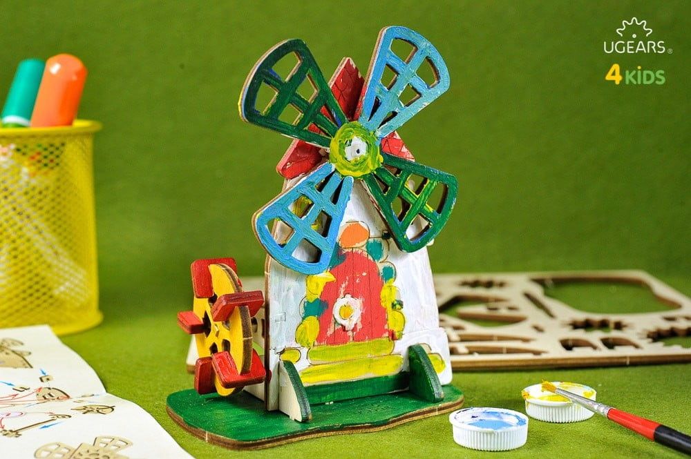 UGears 3D Colouring Model Mill | Hobbies