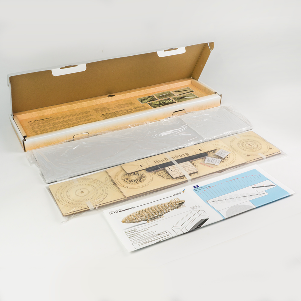 DW 1/408 Scale Hindenburg Zeppelin Wooden Aircraft Model Kit and Dust ...