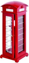 Traditional Red British Telephone Box 17cm x 6cm Dolls House 1:12 Scale ...