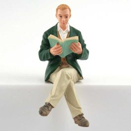 Man Sitting Reading a Book Figure for 12th Scale Dolls House | Hobbies