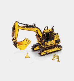 ROKR Excavator Wooden Model Kit | Hobbies